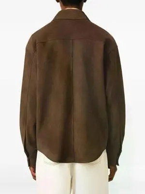 AMI Paris Goat-leather Buttoned Overshirt