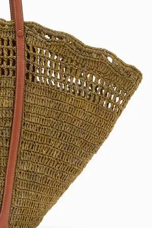 Ulla Johnson Marina Raffia Tote Handbag - Olive