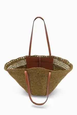 Ulla Johnson Marina Raffia Tote Handbag - Olive