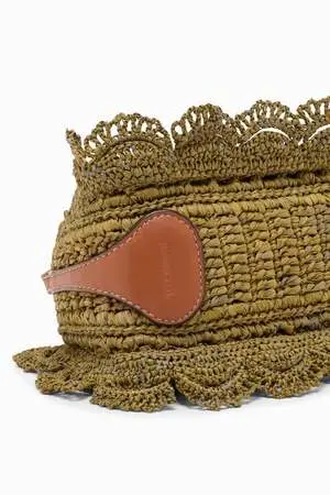 Ulla Johnson Marina Raffia Scallop Pouchette - Olive