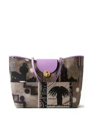 Versace Vivian Large Canvas Tote - Neutrals
