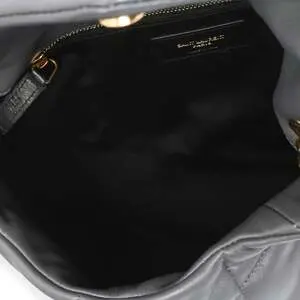 Saint Laurent Grey Quilted Lambskin Loulou Puffer Chain Satchel - Gray