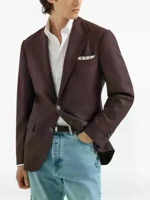 Brunello Cucinelli Mouliné Virgin-wool Twill Deconstructed Blazer