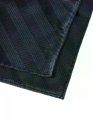 Brunello Cucinelli Silk Chevron Pocket Square - Blue