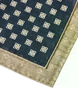 Brunello Cucinelli Silk Geometric-pattern Pocket Square - Neutrals