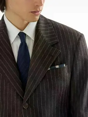 Brunello Cucinelli Silk Geometric-pattern Pocket Square - Neutrals