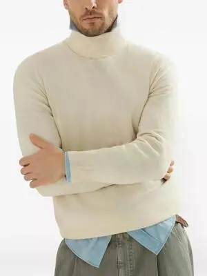 Brunello Cucinelli Cashmere Turtleneck Sweater - Neutrals
