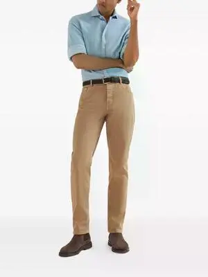 Brunello Cucinelli Garment-dyed Lightweight Denim Trousers