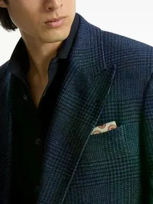 Brunello Cucinelli Silk Pocket Square With Medallion Design