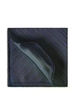 Brunello Cucinelli Regimental-stripe Silk Pocket Square - Blue