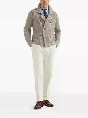 Brunello Cucinelli Sea Island Cotton Narrow Wale Corduroy Trousers With Pleat