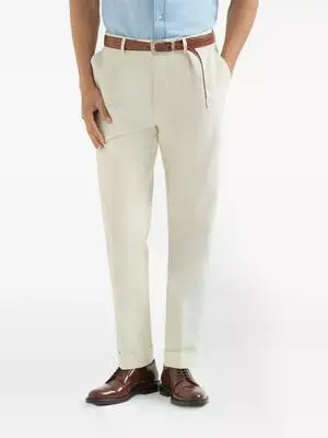 Brunello Cucinelli Sea Island Cotton Narrow Wale Corduroy Trousers With Pleat