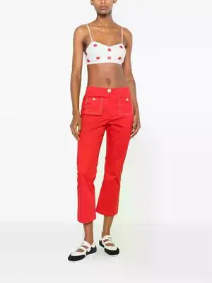 Maje Contrast-stitch Straight-leg Trousers