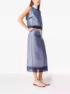 Maje Blanca Miró Drawstring Straight Midi Skirt