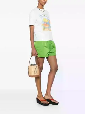 Maje Blanca Wicker-panelled Leather Bucket Bag