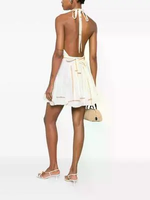Maje Striped Halterneck Mini Dress