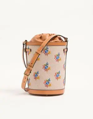Valentino Garavani Antibes Canvas Embroidered Bucket Bag