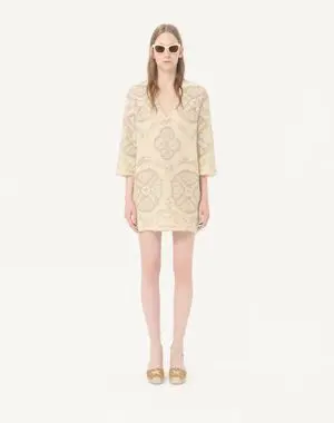 Valentino Garavani Short Dress In Floral Stamp Blanket