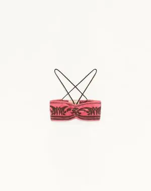 Valentino Garavani Terry Cloth Bra Top With Ties