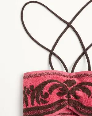 Valentino Garavani Terry Cloth Bra Top With Ties
