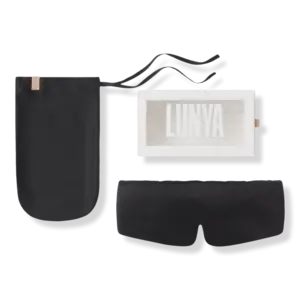 Lunya Washable Silk Weighted Sleep Mask Immersed Black