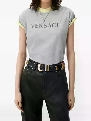 Versace Logo Print Layered Effect T-shirt