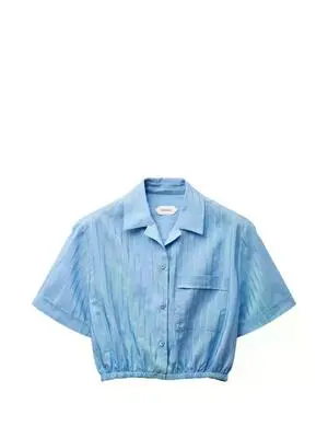 Versace Jacquard Cotton-silk Crop Shirt