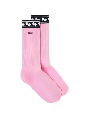 Versace Embroidered Cotton Jacquard Socks