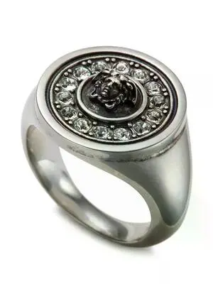 Versace Medusa Crystal Embellished Ring