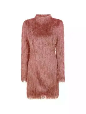 Balmain Fringed Long-sleeve Mini Dress