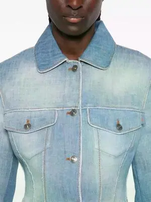 Ermanno Scervino Panelled Raw-edge Denim Jacket