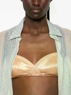 Ermanno Scervino Crossover Front Satin Top