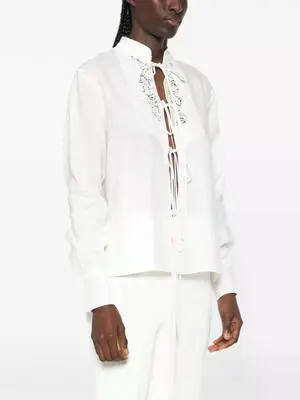Ermanno Scervino Lace-panelled Tie-fastening Blouse