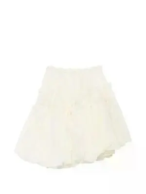 Ermanno Scervino Floral Lace Ruffled Midi Skirt