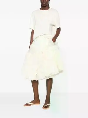 Ermanno Scervino Floral Lace Ruffled Midi Skirt