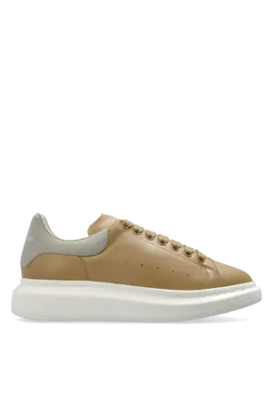 Alexander McQueen Leather Logo Sneakers - Beige