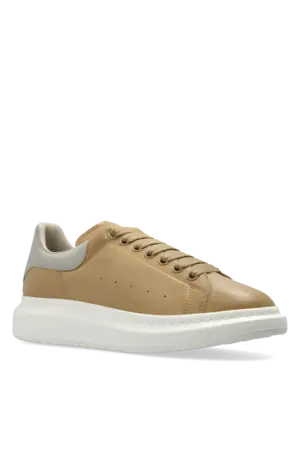 Alexander McQueen Leather Logo Sneakers - Beige