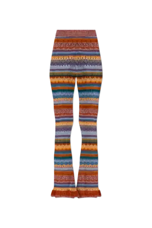 Etro Multicolor Striped Knit Flare Trousers - Multicolour