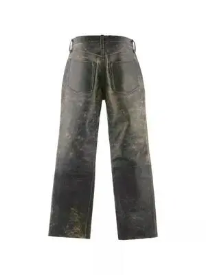 SAINT MXXXXXX Calf Leather Faded Effect Trousers