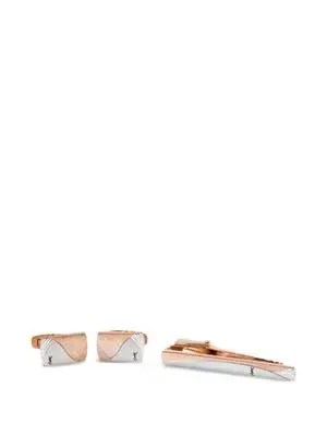 Saint Laurent 1980s Cassandre-logo Cufflinks And Tie Clip Set - Gold