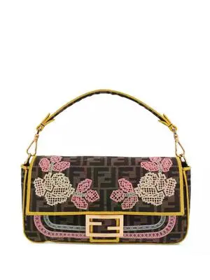Fendi Baguette Floral-embroidered Handbag