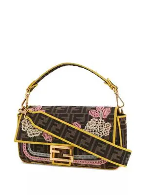 Fendi Baguette Floral-embroidered Handbag