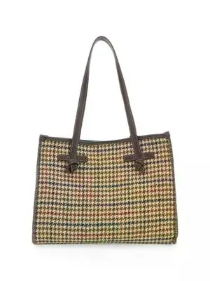 MARCELLA CLUB Houndstooth Tote Bag - Neutrals