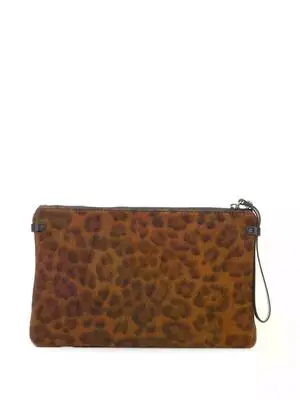GIANNI CHIARINI Hermy Animalier-print Clutch Bag - Brown