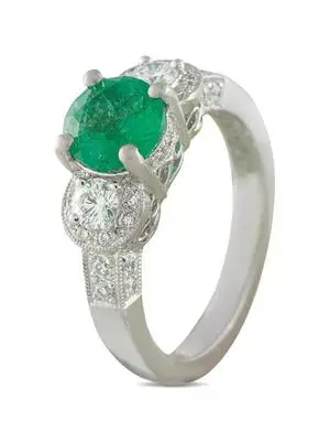 LB EXCLUSIVE Emerald And Diamond Ring In Platinum