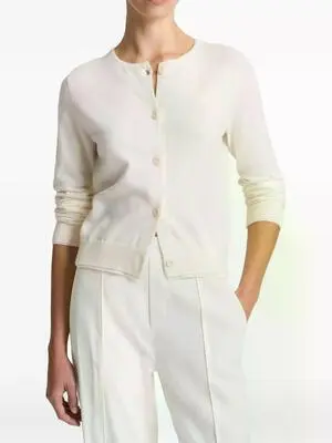 Vince Scallop-trim Cardigan - Neutrals