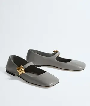 Bottega Veneta Charlotte Mary-jane Ballerina - Basalt