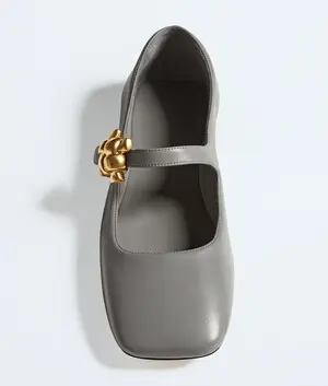 Bottega Veneta Charlotte Mary-jane Ballerina - Basalt