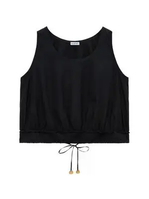 Loewe Anagram Embroidered Drawstring Tank Top - Black