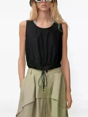 Loewe Anagram Embroidered Drawstring Tank Top - Black